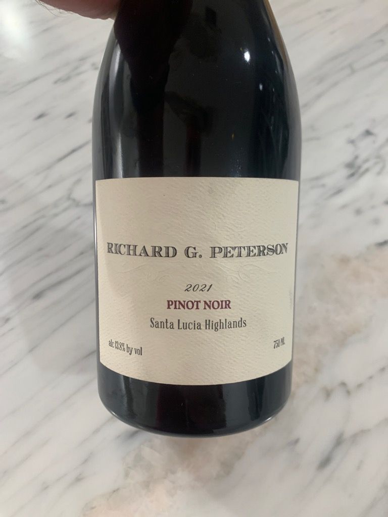 2022 Richard Peterson Pinot Noir Richard G. Peterson, USA, California, Central Coast, Santa ...