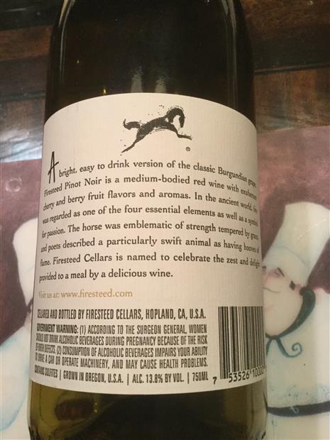 2015 Firesteed Pinot Noir Oregon, USA, Oregon - CellarTracker