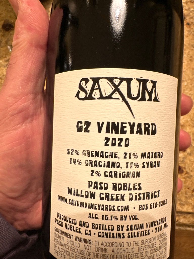 2020 Saxum G2 Vineyard, USA, California, Central Coast, Paso Robles ...