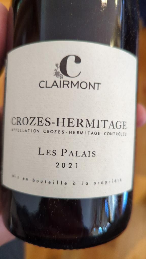 2021 Cave des Clairmonts Crozes-Hermitage Les Palais, France, Rhône, Northern Rhône, Crozes ...
