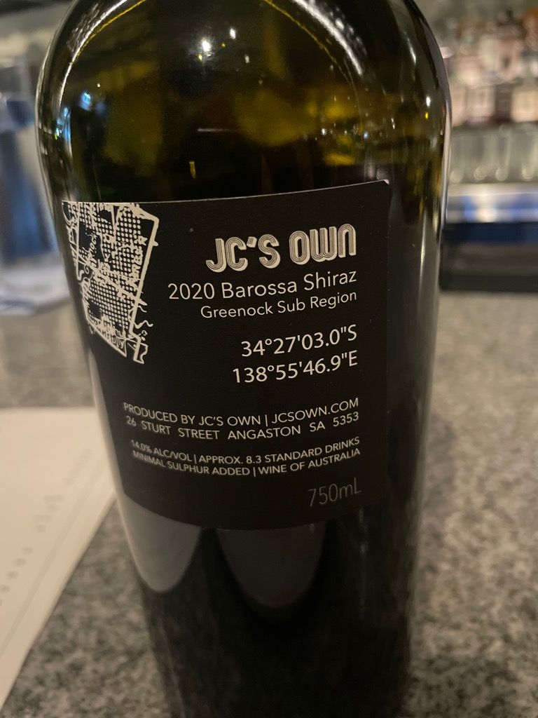 2022 JC's Own Shiraz, Australia, South Australia, Barossa, Barossa ...