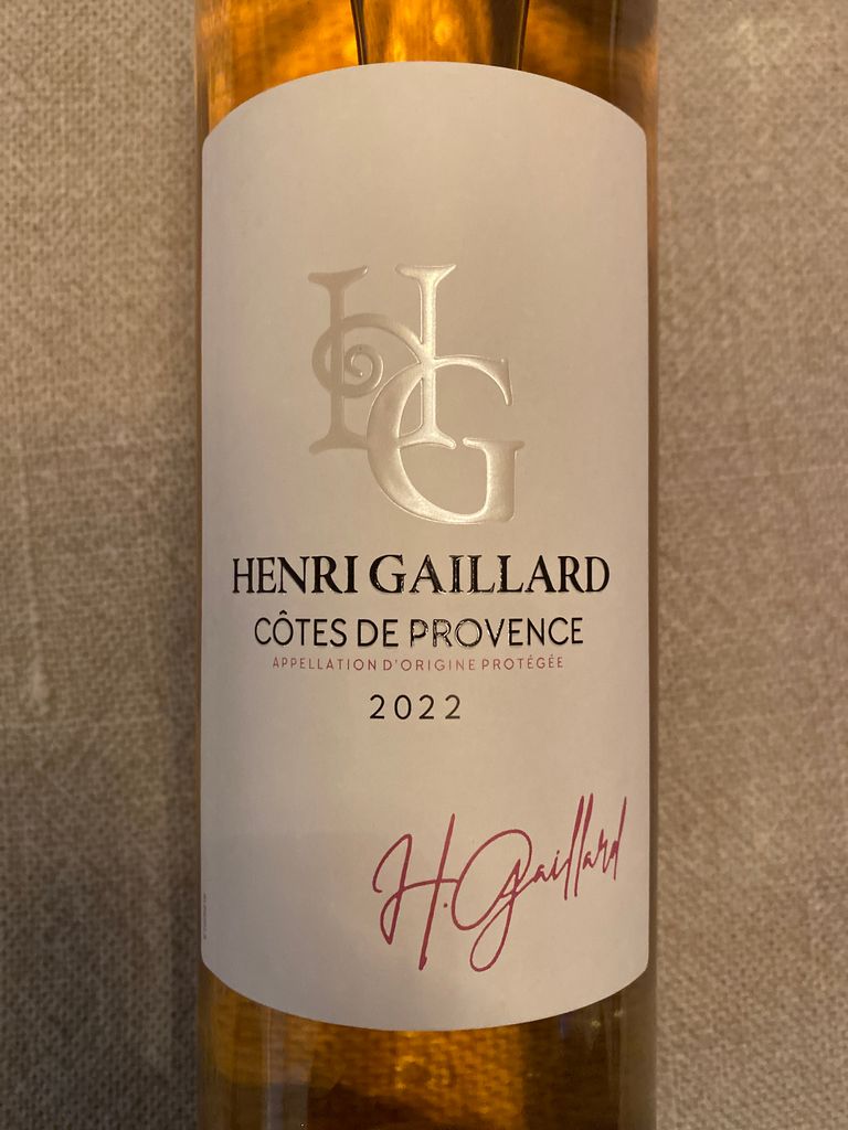 2022 Henri Gaillard Côtes de Provence Rosé, France, Provence, Côtes de ...
