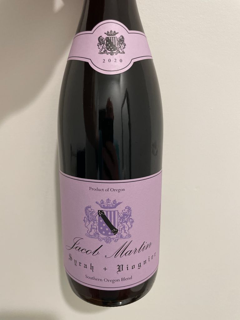 2020 Jacob Martin Syrah + Viognier, USA, Oregon, Willamette Valley ...