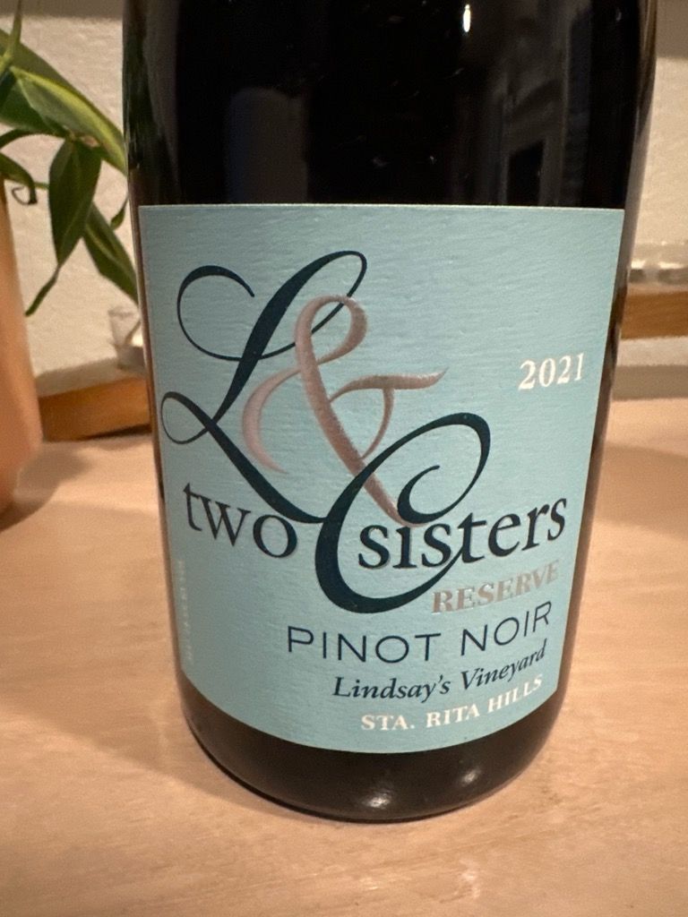 2021 Foley Estates Pinot Noir Two Sisters Lindsay's Vineyard, USA ...