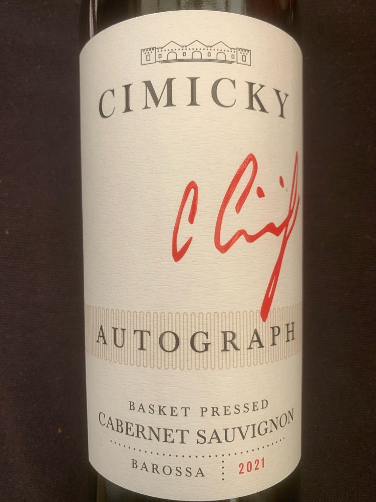 2021 Charles Cimicky Cabernet Sauvignon The Autograph, Australia, South ...