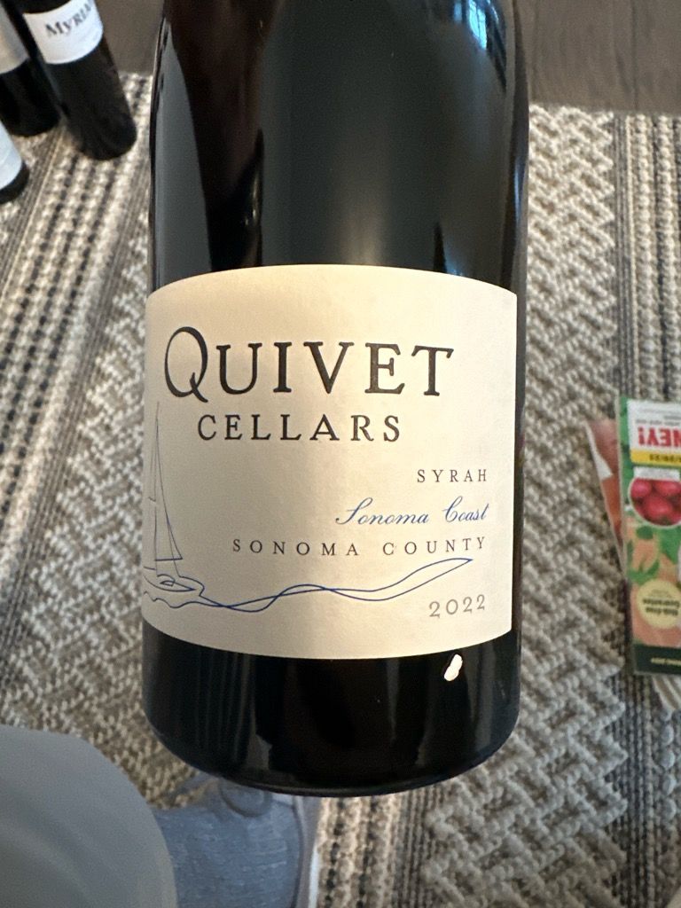2022 Quivet Cellars Syrah, USA, California, Sonoma County, Sonoma Coast - CellarTracker