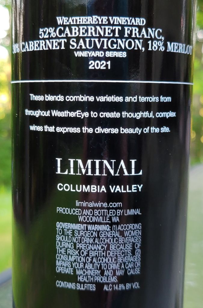 2021 Liminal Winery The Mountain Tower Series WeatherEye Vineyard, USA ...