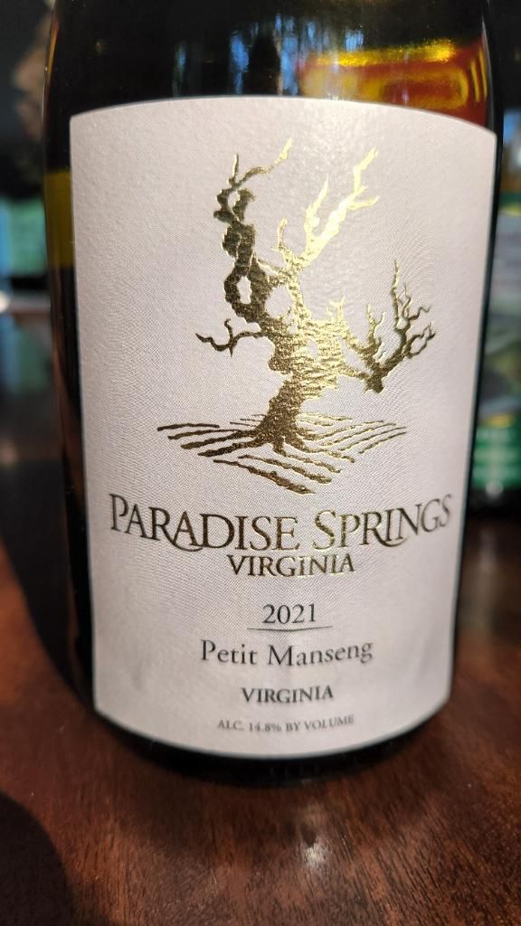 2021 Paradise Springs Petit Manseng, USA, Virginia, Northern Virginia ...