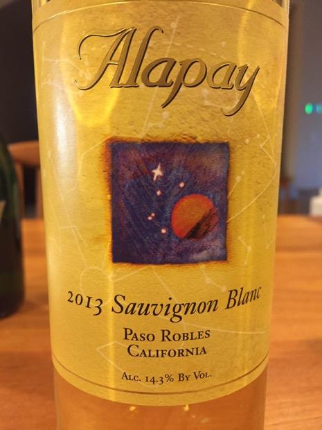 2016 Alapay Cellars Sauvignon Blanc, USA, California, Central Coast ...