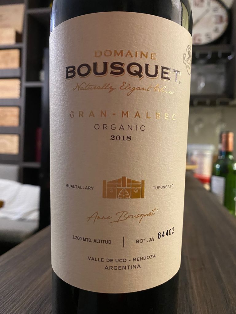 2012 Domaine Bousquet Gran-Malbec, Argentina, Mendoza, Valle de Uco ...