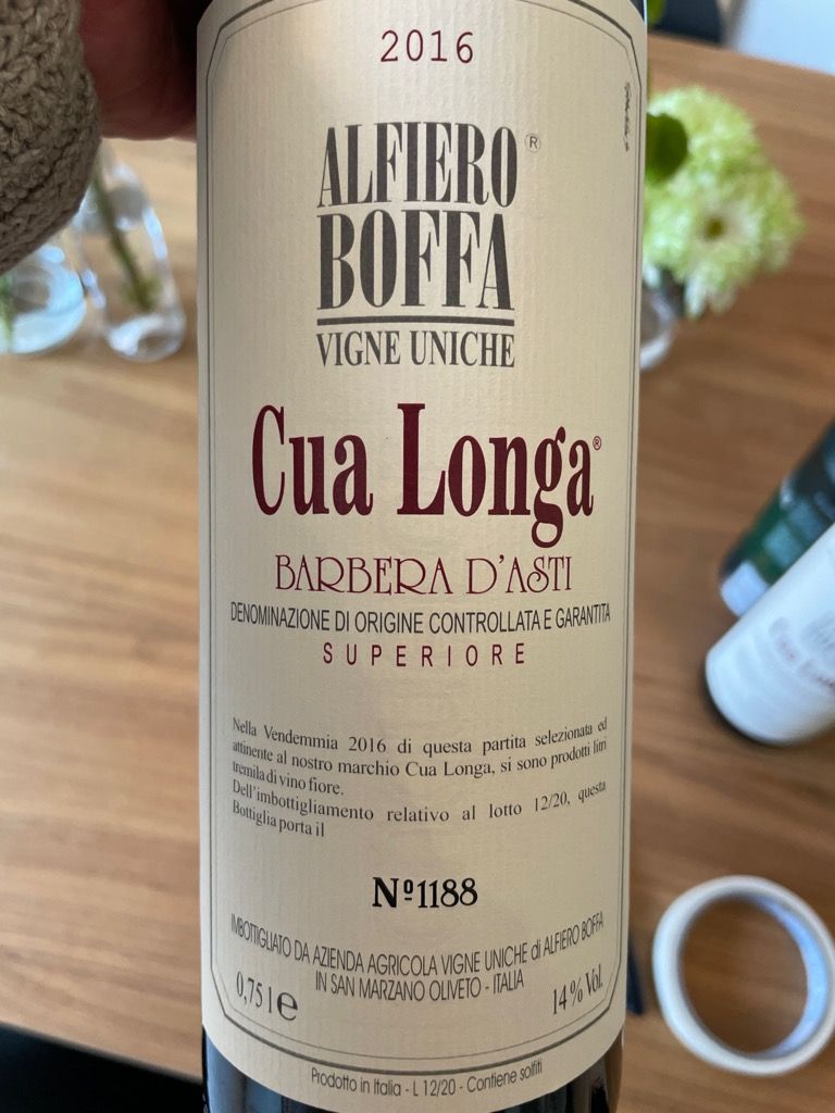 2016 Alfiero Boffa Barbera d'Asti Superiore Cua Longa, Italy, Piedmont ...