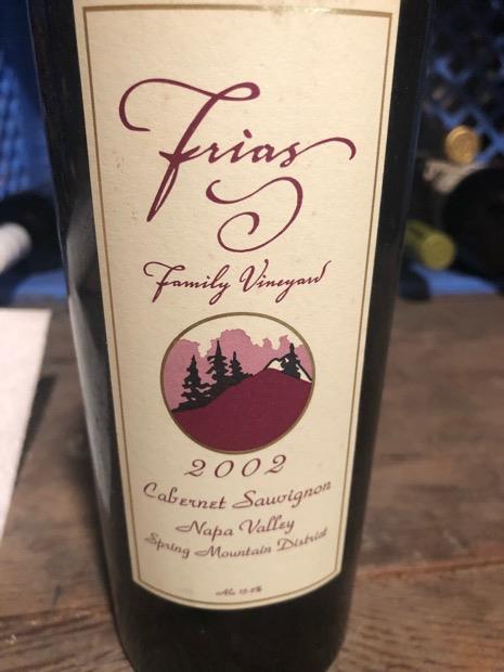 2002 Frias Family Vineyard Cabernet Sauvignon Spring Mountain District ...