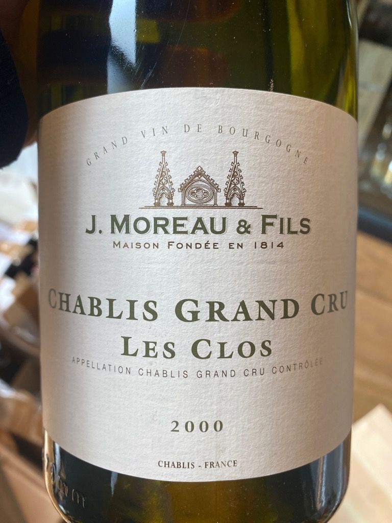 2000 J. Moreau & Fils Chablis Grand Cru Clos des Hospices dans Les Clos ...