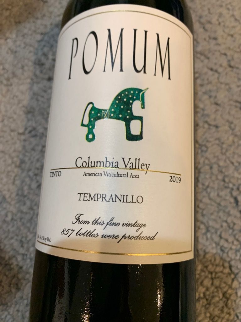2019 Pomum Cellars Tempranillo Tinto, USA, Washington, Columbia Valley ...