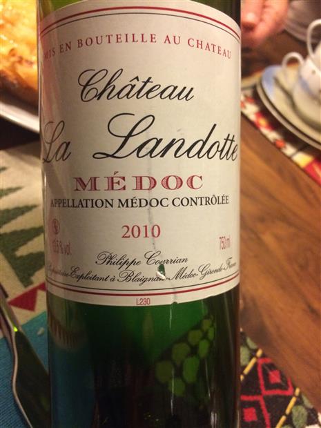 2010 Château La Landotte, France, Bordeaux, Médoc - CellarTracker