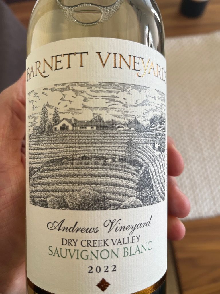 2022 Barnett Vineyards Sauvignon Blanc Andrews Vineyard, USA ...