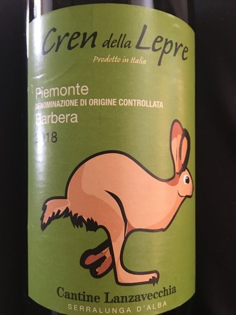 2018 Cantine Lanzavecchia Barbera Piemonte Cren della Lepre, Italy ...