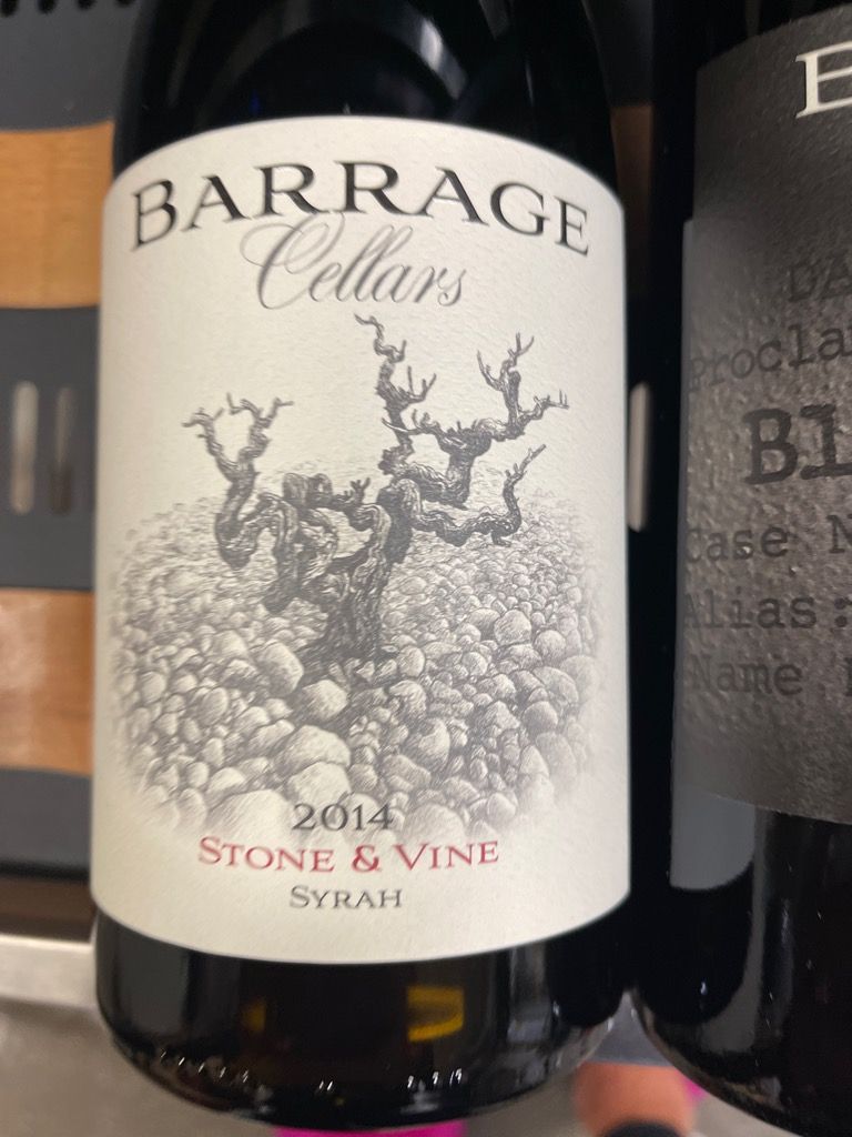 2014 Barrage Cellars Syrah Stoney Vine, USA, Washington, Columbia ...