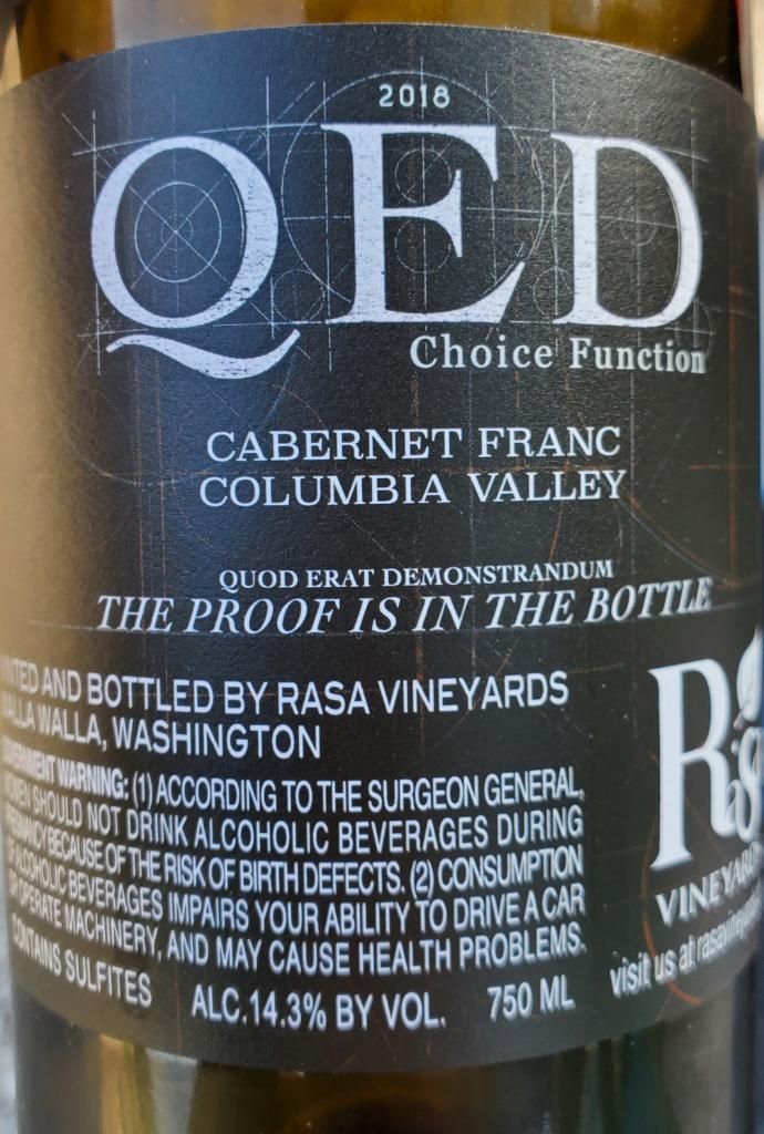 2018 PB Wines (Rasa Vineyards) Cabernet Franc, USA, Washington ...