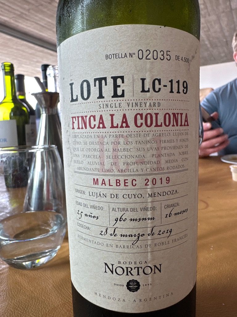 2019 Bodega Norton Malbec Lote Finca La Colonia, Argentina, Mendoza, Lujan de Cuyo - CellarTracker
