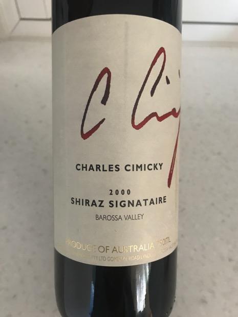 2000 Charles Cimicky Shiraz Signature, Australia, South Australia ...