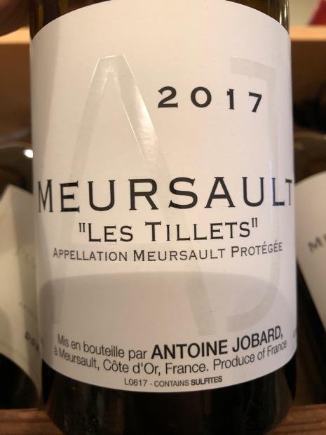 2017 Domaine Francois et Antoine Jobard Meursault Les Tillets, France ...