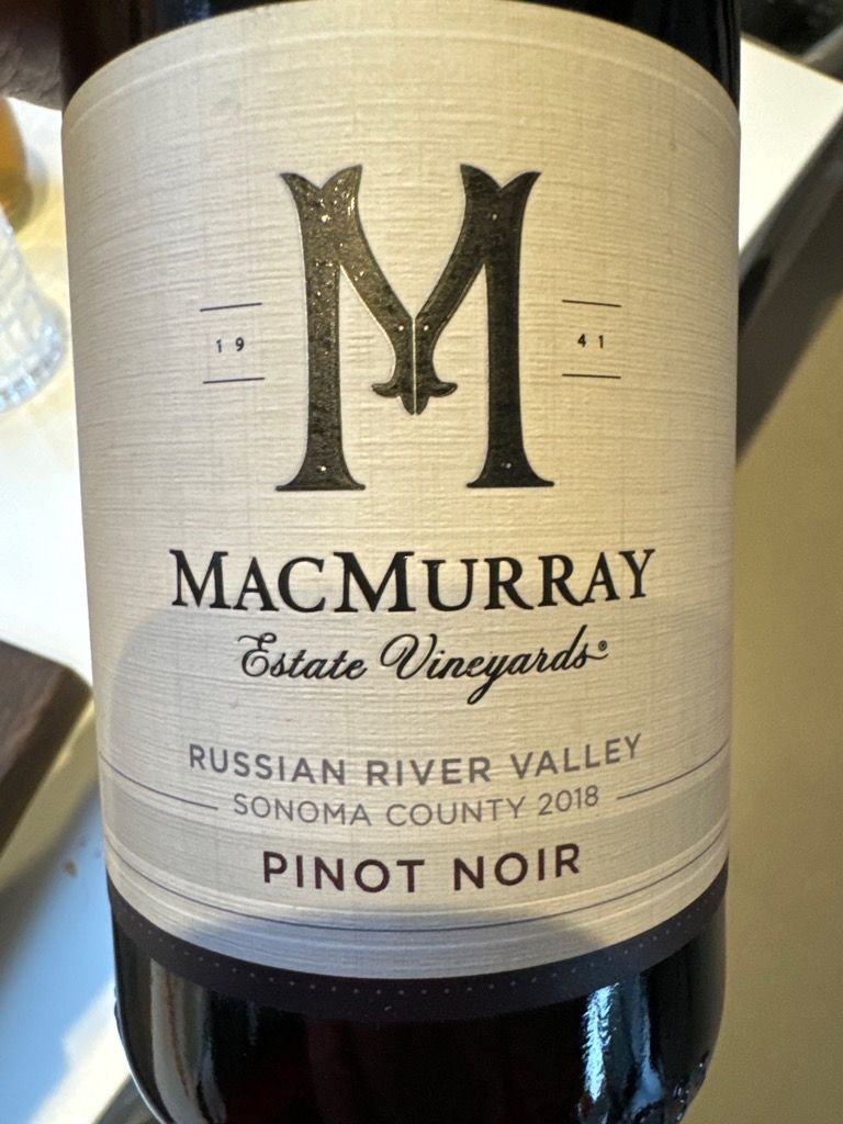 2017 MacMurray Estate Vineyards Pinot Noir Russian River Valley, USA ...