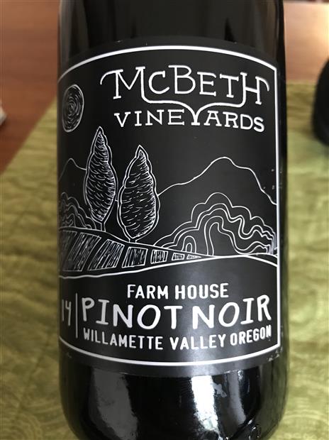 2014 McBeth Vineyards Pinot Noir Farm House, USA, Oregon, Willamette ...