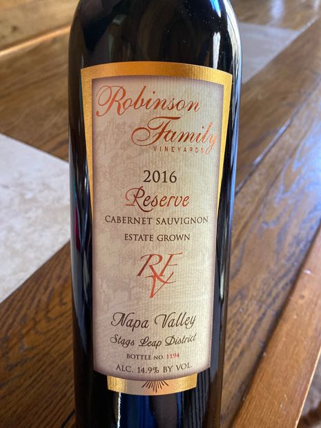 2016 Robinson Family Vineyards Cabernet Sauvignon Reserve, USA ...