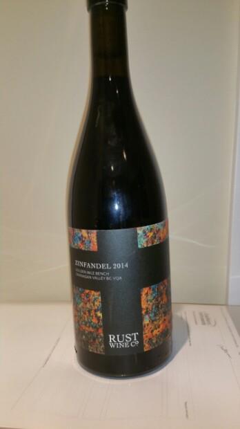 2014 Rust Wine Co Zinfandel, Canada, British Columbia, Okanagan Valley ...