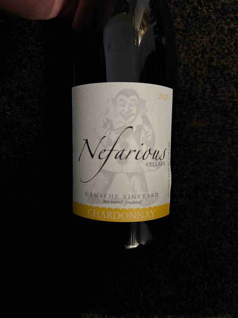 2023 Nefarious Cellars Chardonnay Gamache Vineyard, USA, Washington ...