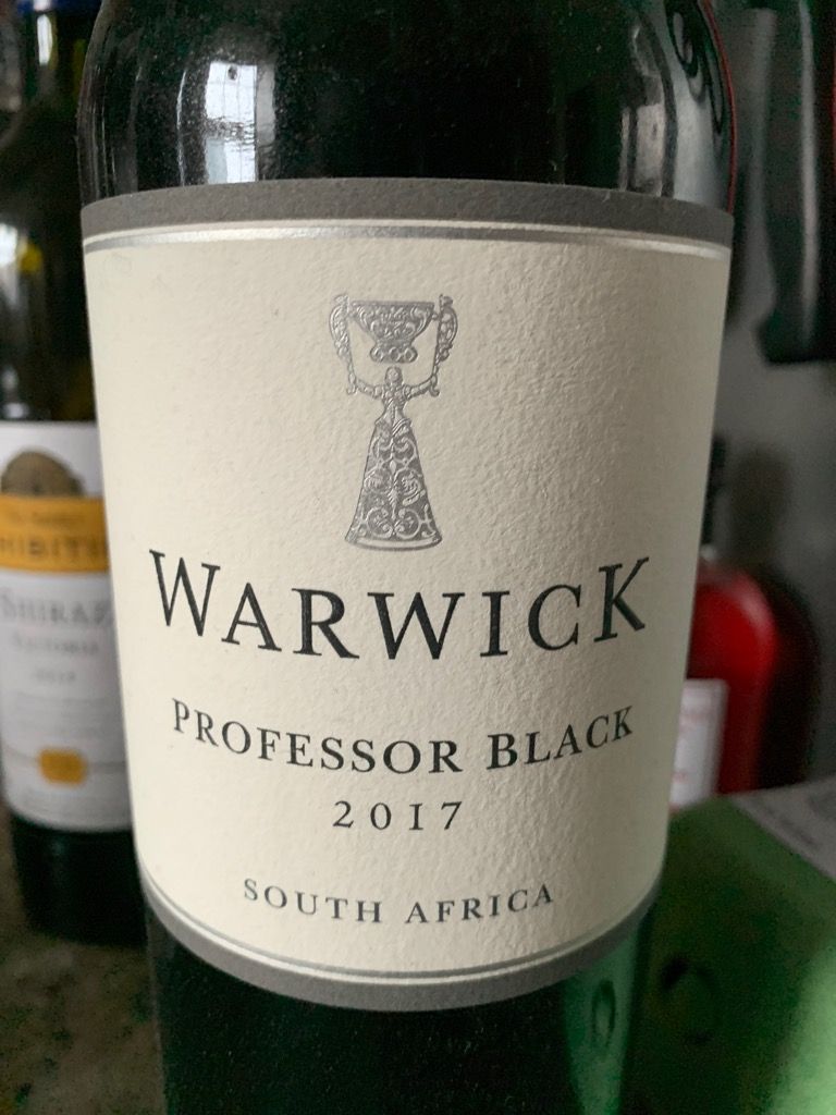 2017 Warwick Estate Professor Black, South Africa, Coastal Region ...