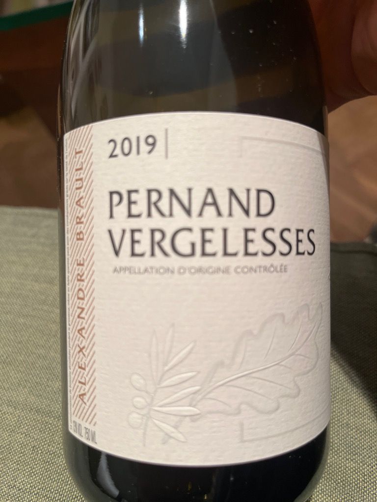 2019 Alexandre Brault Pernand-Vergelesses Blanc, France, Burgundy, Côte ...