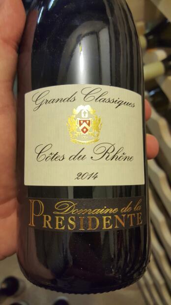 2014 Domaine de la Presidente Côtes du Rhône Grands Classiques, France ...