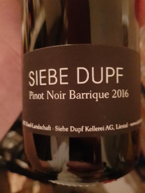 2022 Siebe Dupf Kellerei Pinot Noir Barrique, Switzerland, Eastern ...