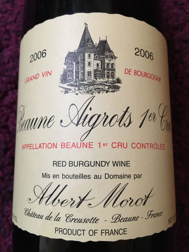 2017 Albert Morot Beaune 1er Cru Les Aigrots Chateau de la Creusotte ...