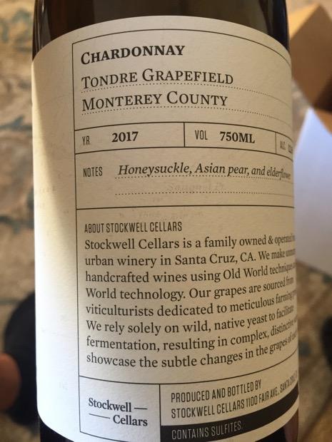 2021 Stockwell Cellars Chardonnay Tondre, USA, California, Central ...