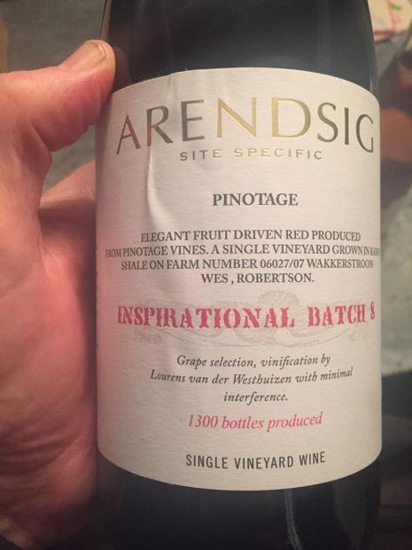 2016 Arendsig Pinotage Inspirational Batch 8 Single Vineyard, Robertson ...