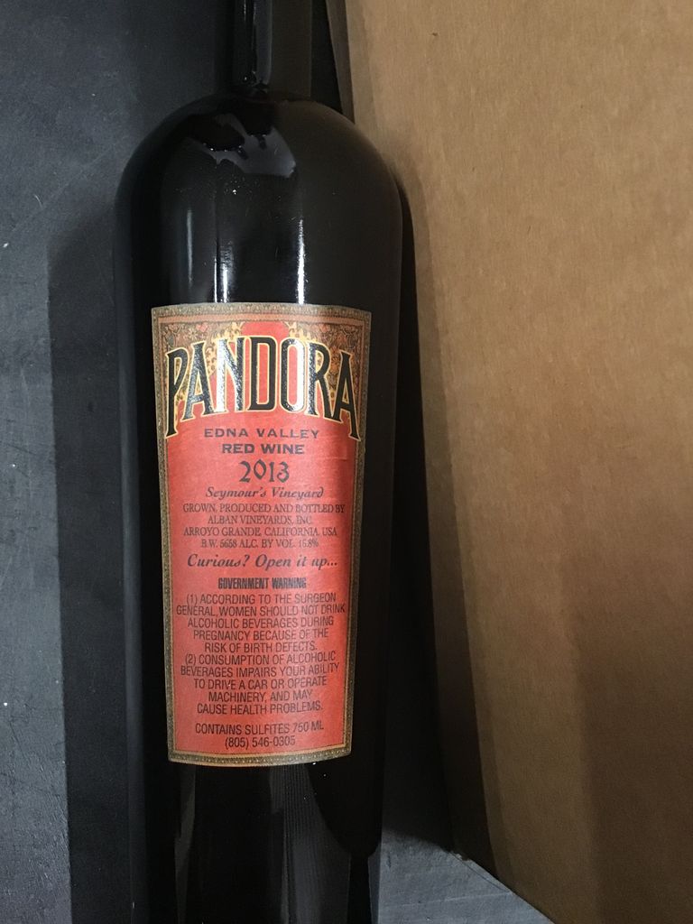 2018 Pandora Seymour's Vineyard, USA, California, Central Coast, Edna ...