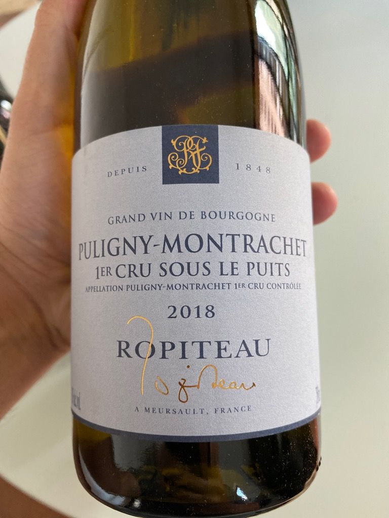 2019 Ropiteau Puligny-Montrachet 1er Cru Sous le Puits, France ...