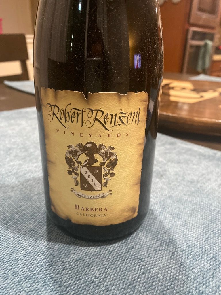 2019 Robert Renzoni Barbera, USA, California - CellarTracker
