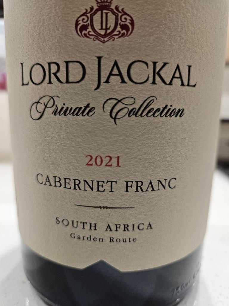 2021 Jakkalsvlei Private Cellar Cabernet Franc Lord Jackal, South ...