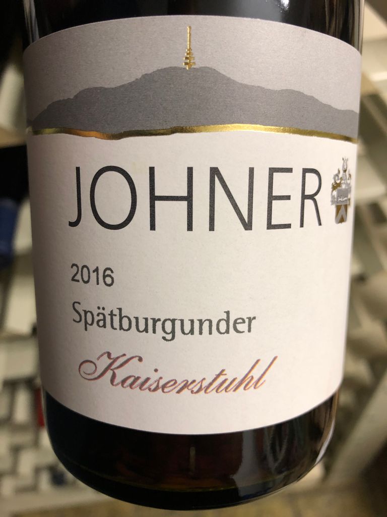 2016 Karl H. Johner Spätburgunder Kaiserstuhl, Germany, Baden ...