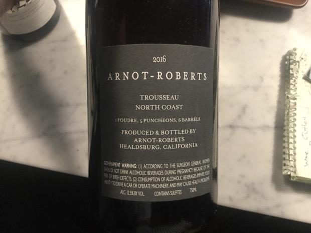 2016 Arnot-Roberts Trousseau, USA, California, North Coast - CellarTracker