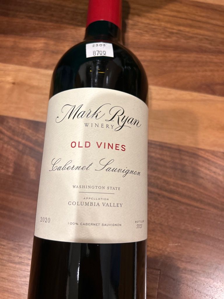 2020 Mark Ryan Cabernet Sauvignon Old Vines, USA, Washington, Columbia Valley - CellarTracker