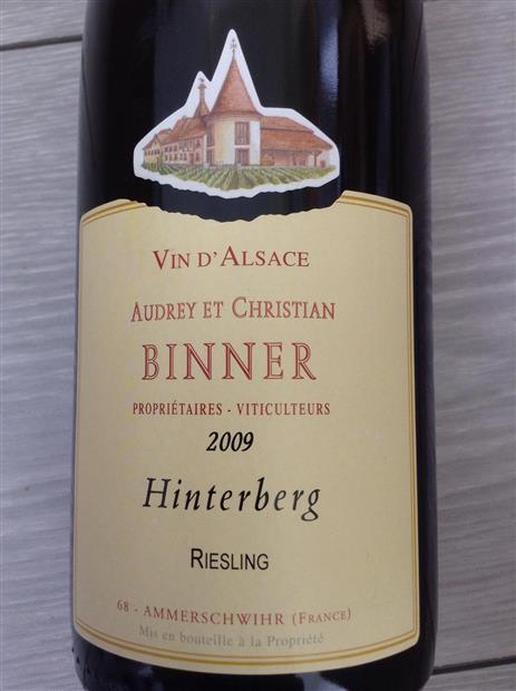 2009 Domaine Binner Riesling Hinterberg, France, Alsace - CellarTracker