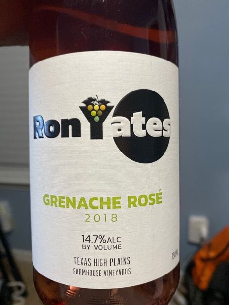 2019 Ron Yates Grenache Rosé Farmhouse Vineyards, USA, Texas, Texas ...