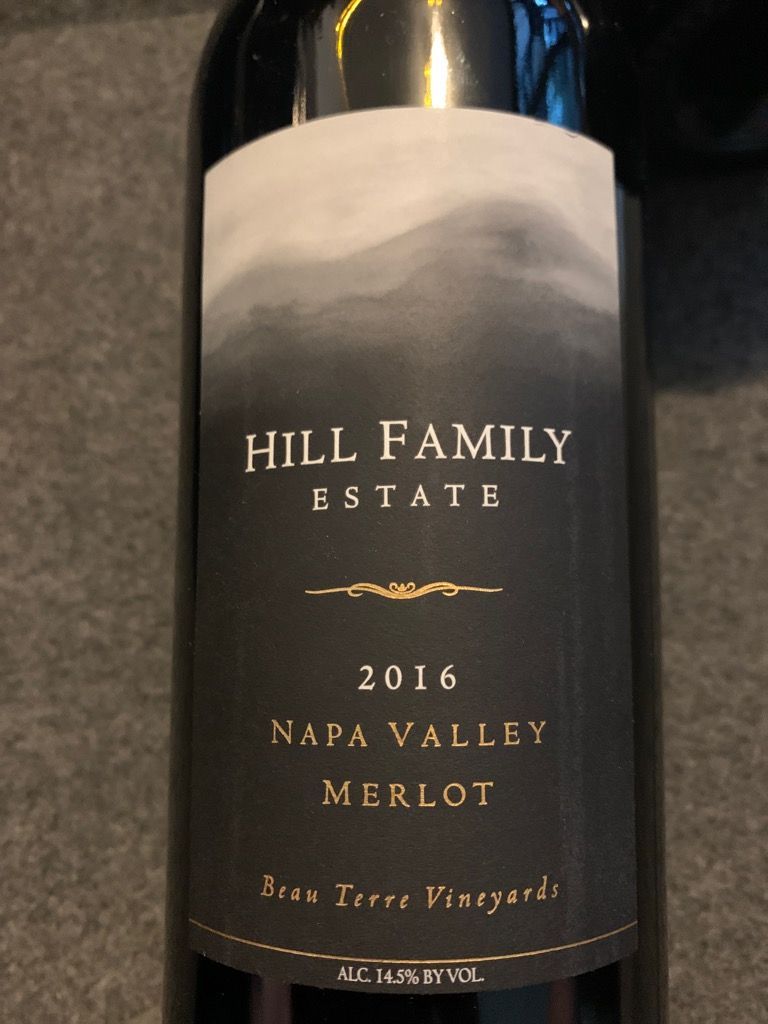 2016 Hill Family Estate Merlot Beau Terre Vineyard, USA, California ...