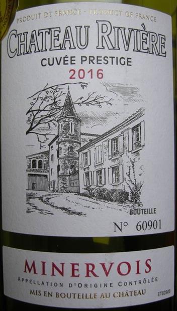 2016 Château Rivière Minervois Cuvée Prestige, France, Languedoc ...