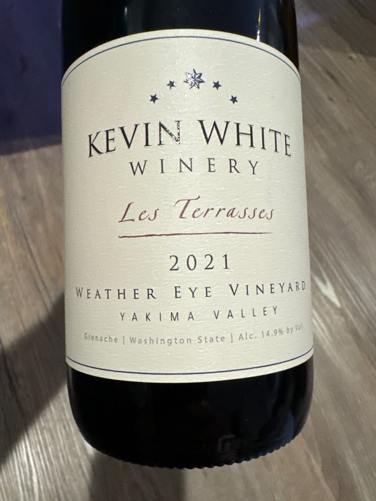 2021 Kevin White Winery Les Terrasses Weather Eye Vineyard Yakima ...